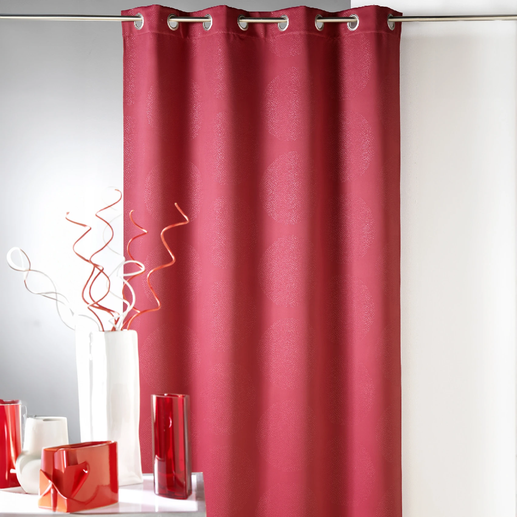 Rideau occultant frappé ronds 80% "Occultant" | HomeMaison